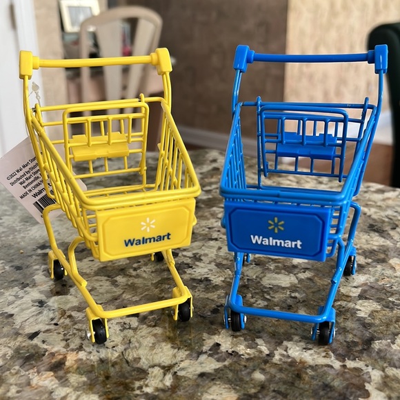 Other | Walmart Mini Shopping Cart 4x6 So Fun New Blue Or Yellow 2 For ...